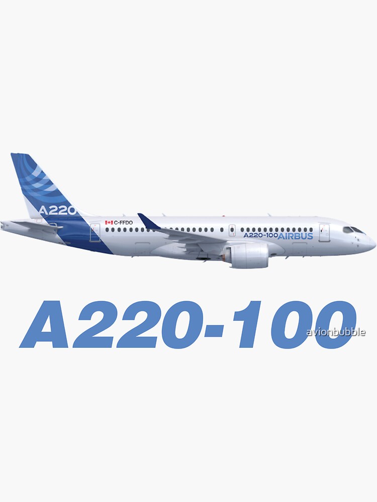 "Airbus A220-100" Sticker for Sale by avionbubble | Redbubble