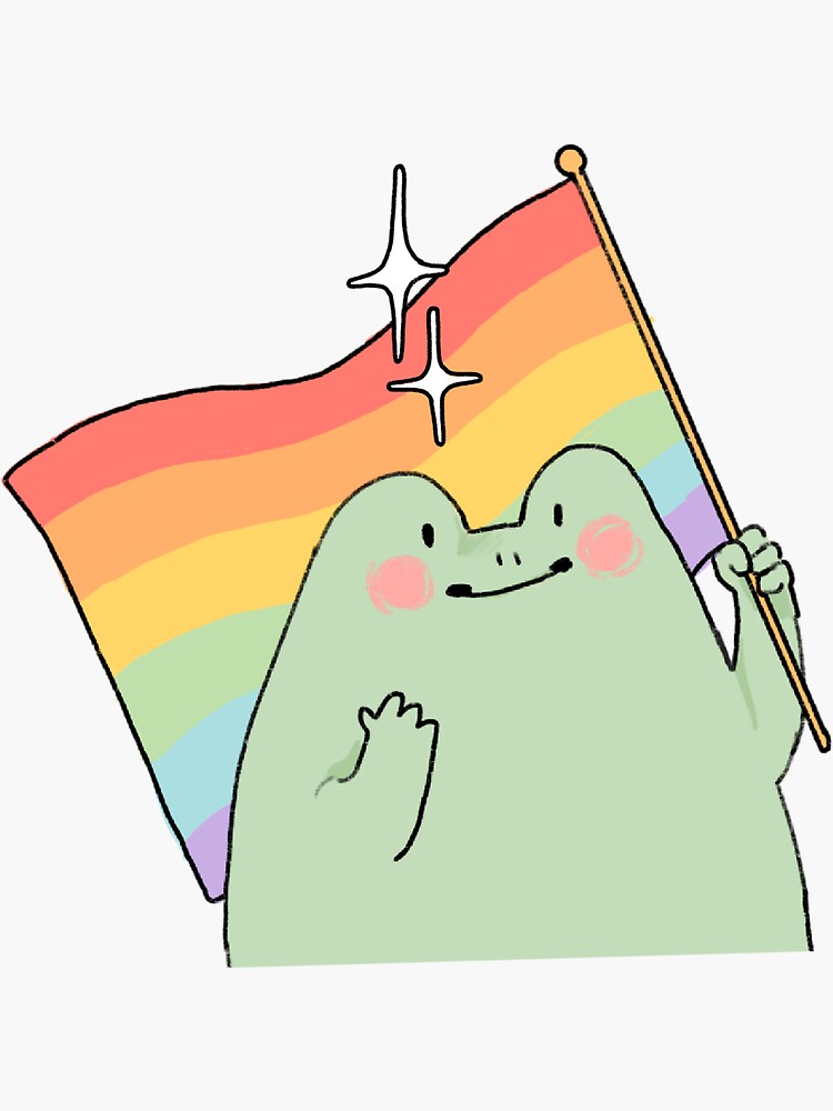 "Gay Pride Frog" Sticker for Sale by peachy-doodle | Redbubble