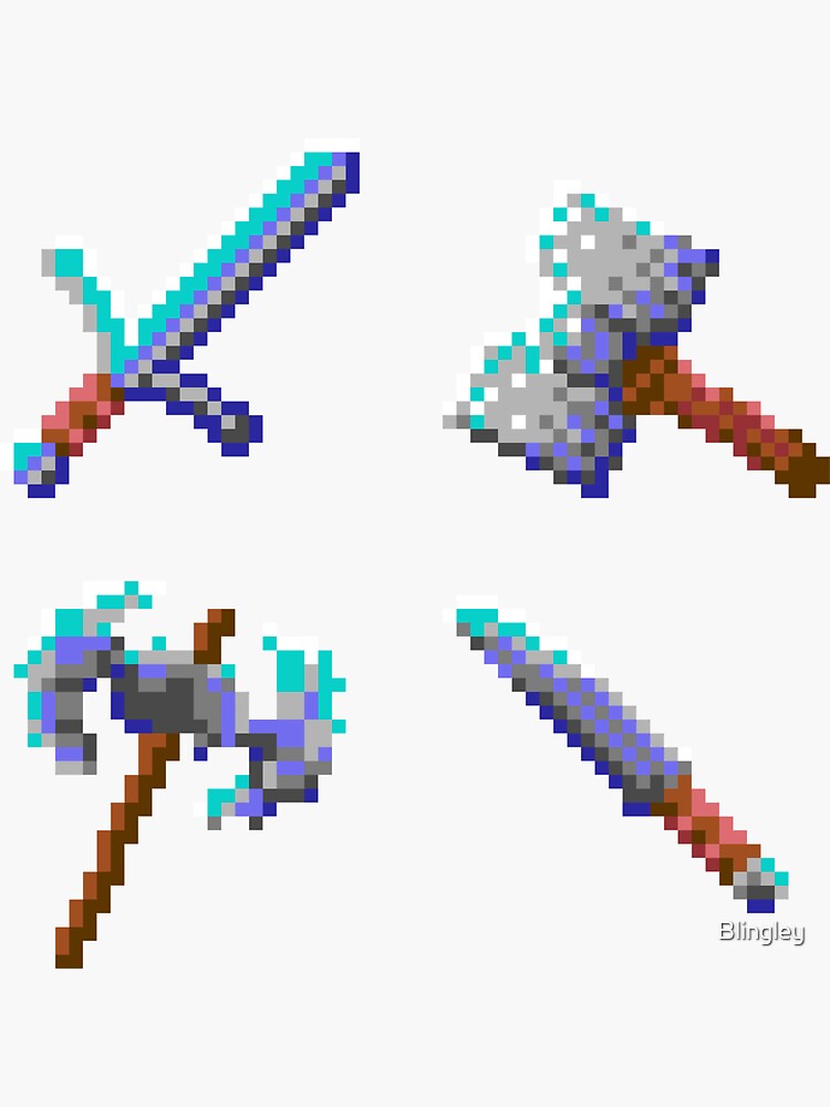 "Retro Video Game Pixel Weapons Pack" Sticker by Blingley | Redbubble