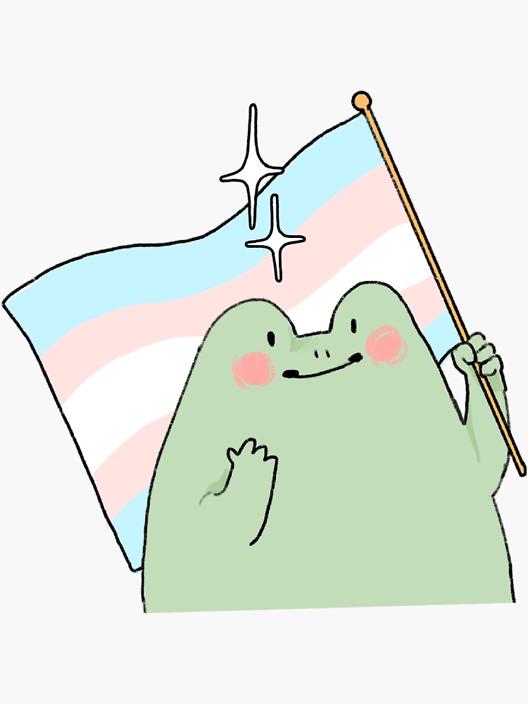 "Trans Pride Frog" Sticker by peachy-doodle | Redbubble
