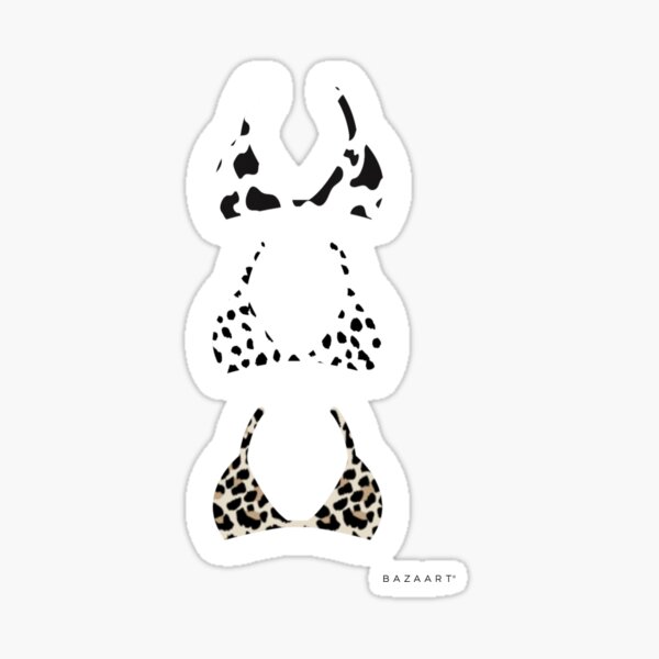 "animal print bikini top sticker pack:)" Sticker by briglad | Redbubble