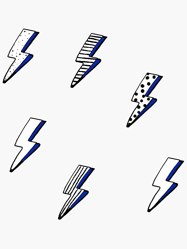 "dark blue lightning design" Sticker for Sale by laurabarratt | Redbubble