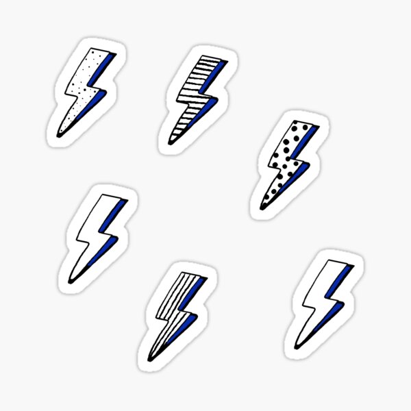 "dark blue lightning design" Sticker for Sale by laurabarratt | Redbubble