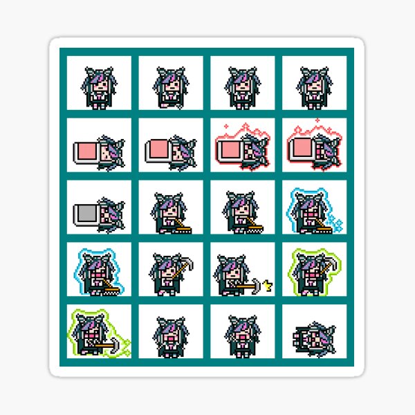 "ibuki mioda pixel sprites sheet" Sticker for Sale by lowkeysydneyy ...