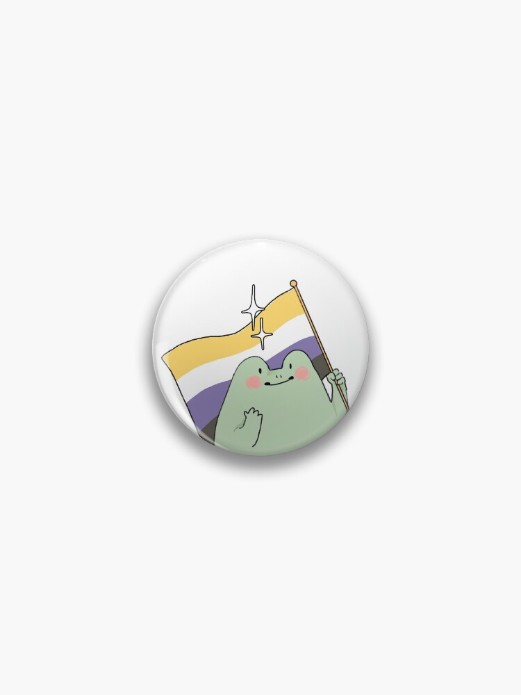 "Non Binary Pride Frog" Pin for Sale by peachy-doodle | Redbubble