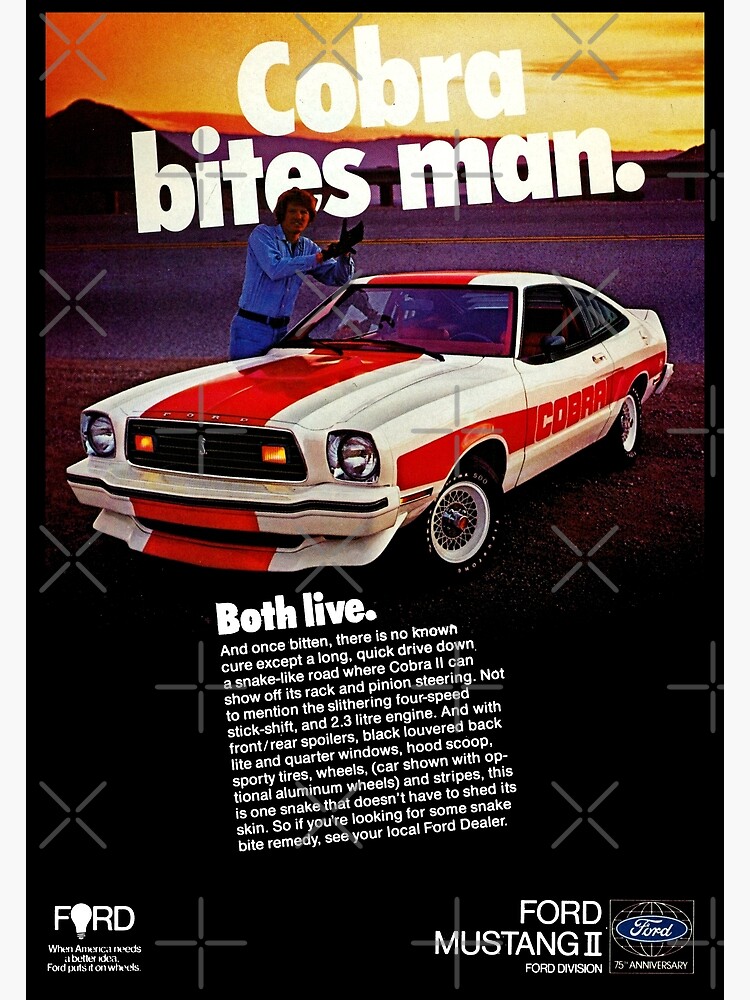 "FORD MUSTANG COBRA - ADVERT" Poster for Sale by ThrowbackM2 | Redbubble