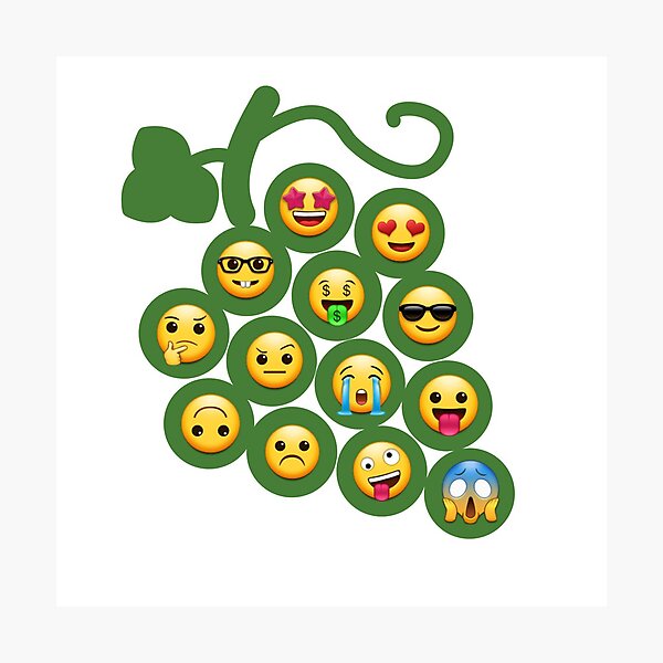 "Grapes with emojis" Photographic Print for Sale by Rahul900 | Redbubble
