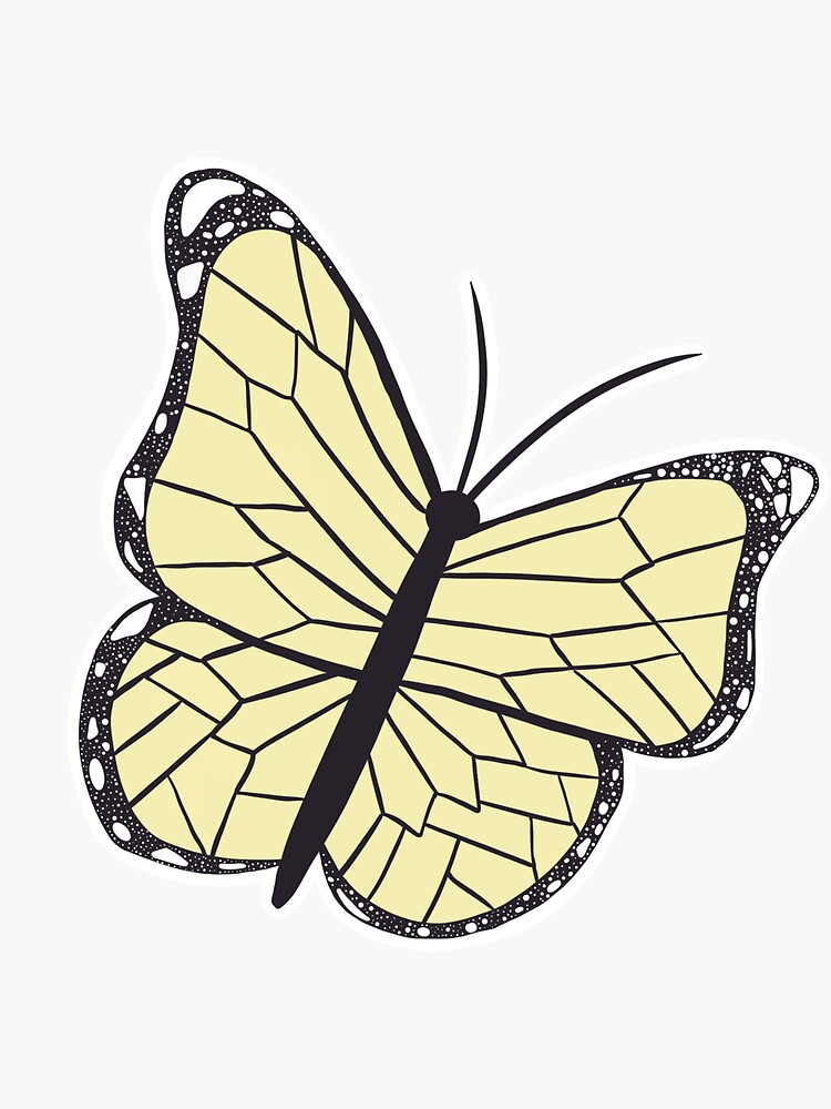 "Yellow Butterfly Sticker" Sticker by sadiebea | Redbubble