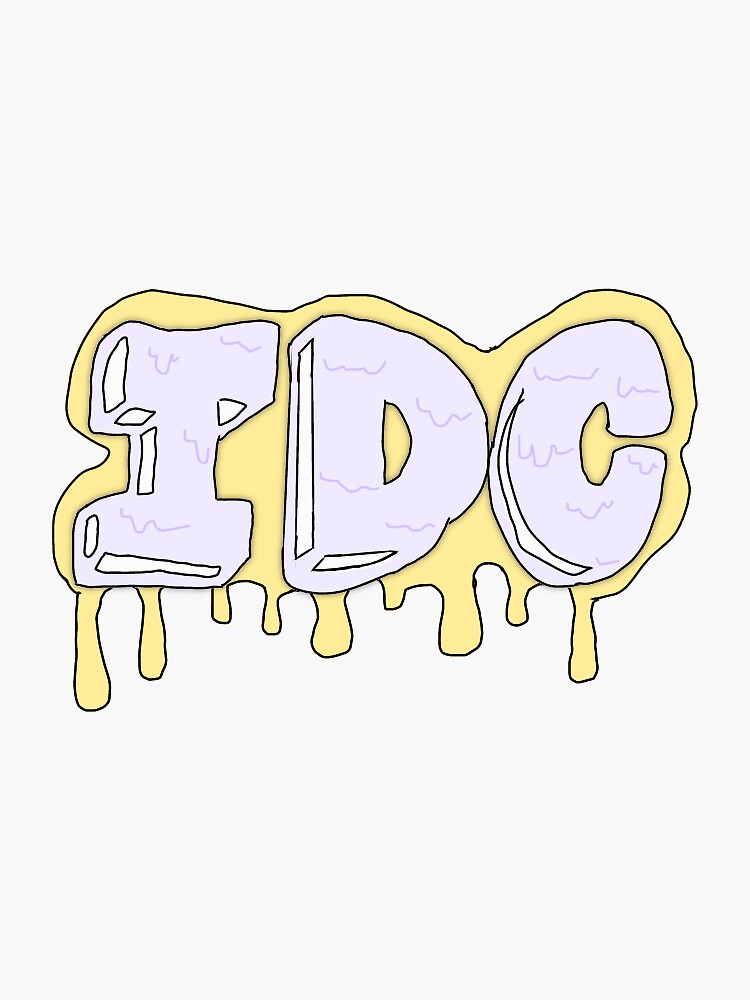 "Purple and yellow idc sticker" Sticker for Sale by antonia-rowland ...