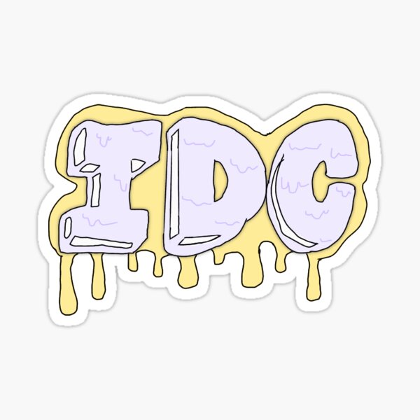 "Purple and yellow idc sticker" Sticker for Sale by antonia-rowland ...