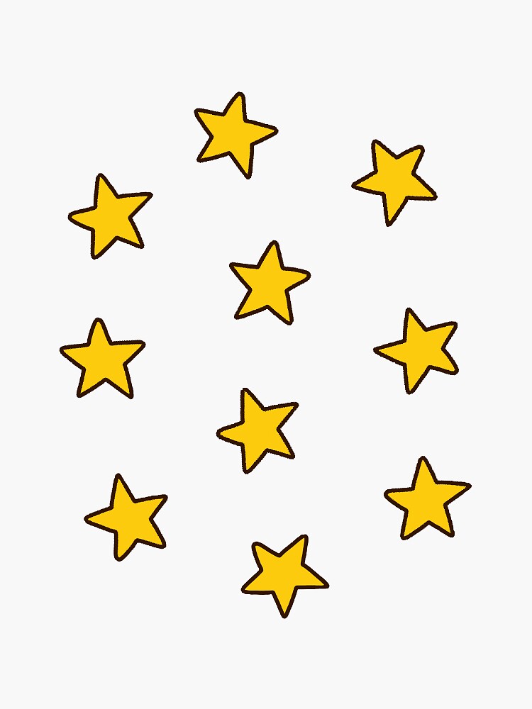 "yellow aesthetic stars pack" Sticker for Sale by roosmarijnns | Redbubble
