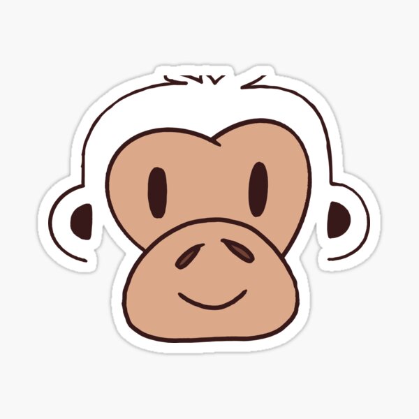 "monkey face " Sticker by pirminio | Redbubble