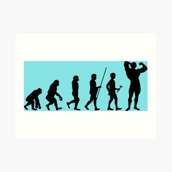 "evolution of bodybuilder , bodytype arnold schwarzenegger" Art Print ...