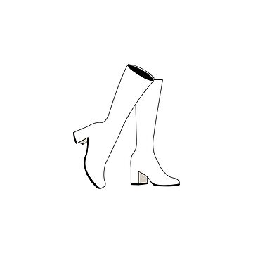 "White Gogo Boots" Sticker for Sale by mirabelgrace | Redbubble