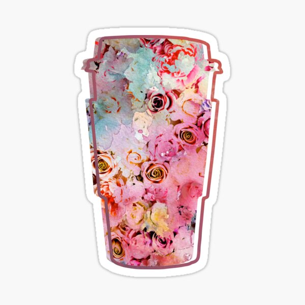 "Floral Coffee Cup" Sticker by sweetslay | Redbubble