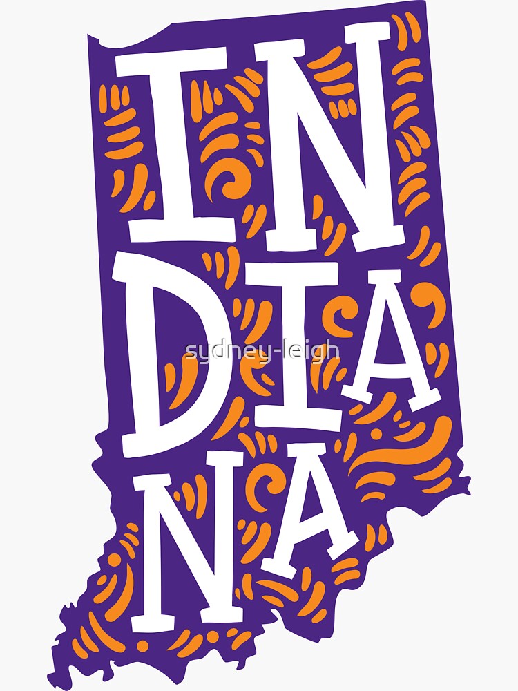 "Indiana State Outline" Sticker for Sale by sydney-leigh | Redbubble