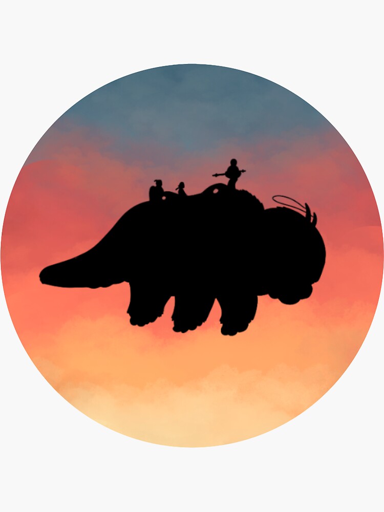 "Appa flying Sticker" Sticker for Sale by PanhandlePrints | Redbubble