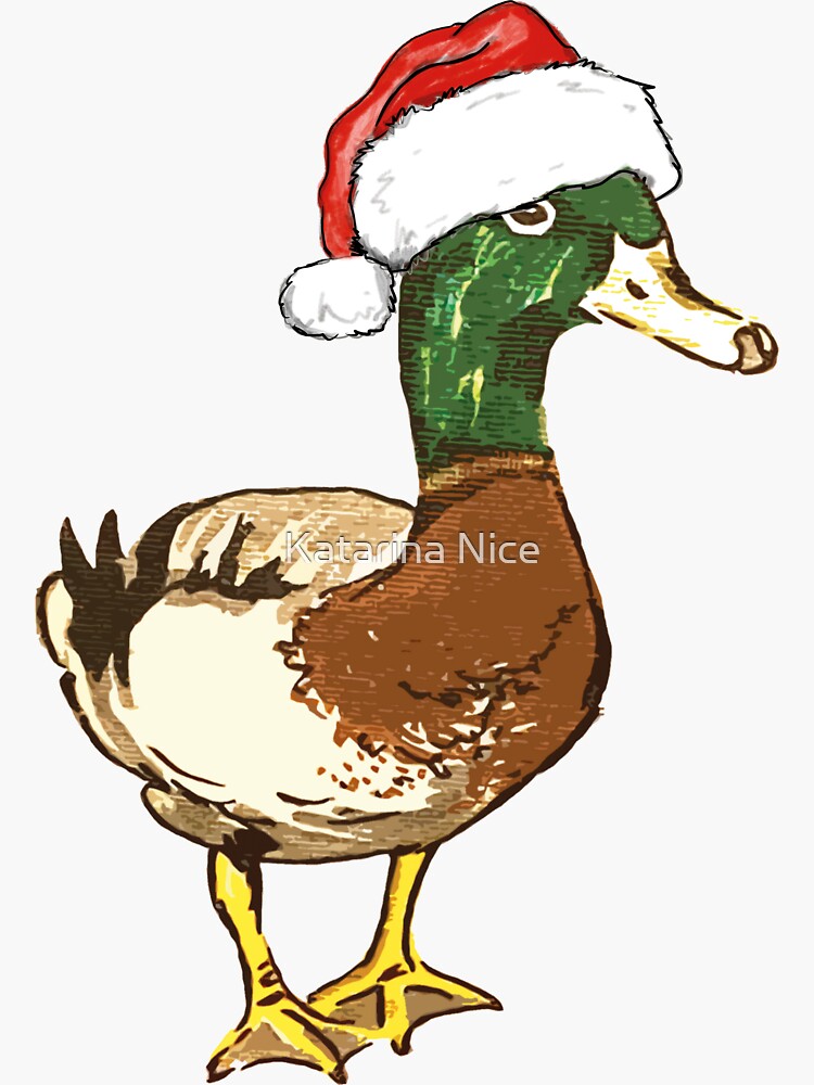 "Christmas Duck" Sticker by drknice | Redbubble