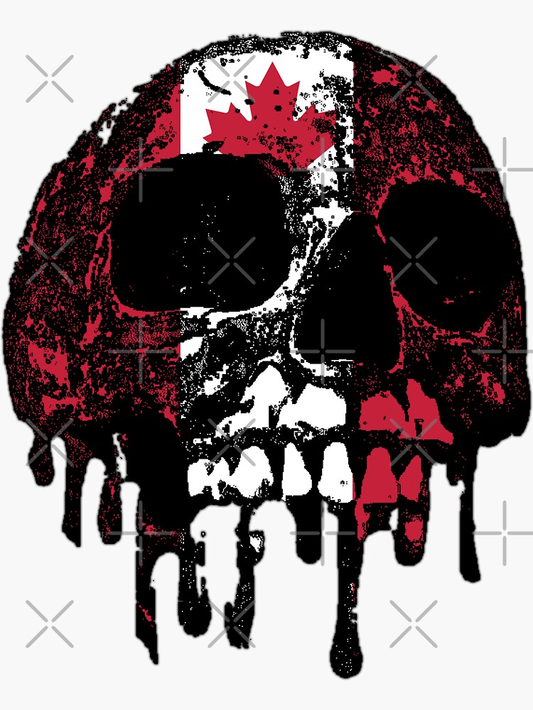 "Canadian Flag Skull" Sticker for Sale by tshirtEK | Redbubble
