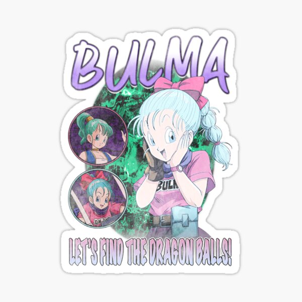 "Bulma Dragon Ball Vintage Bootleg Rapper (English)" Sticker for Sale ...