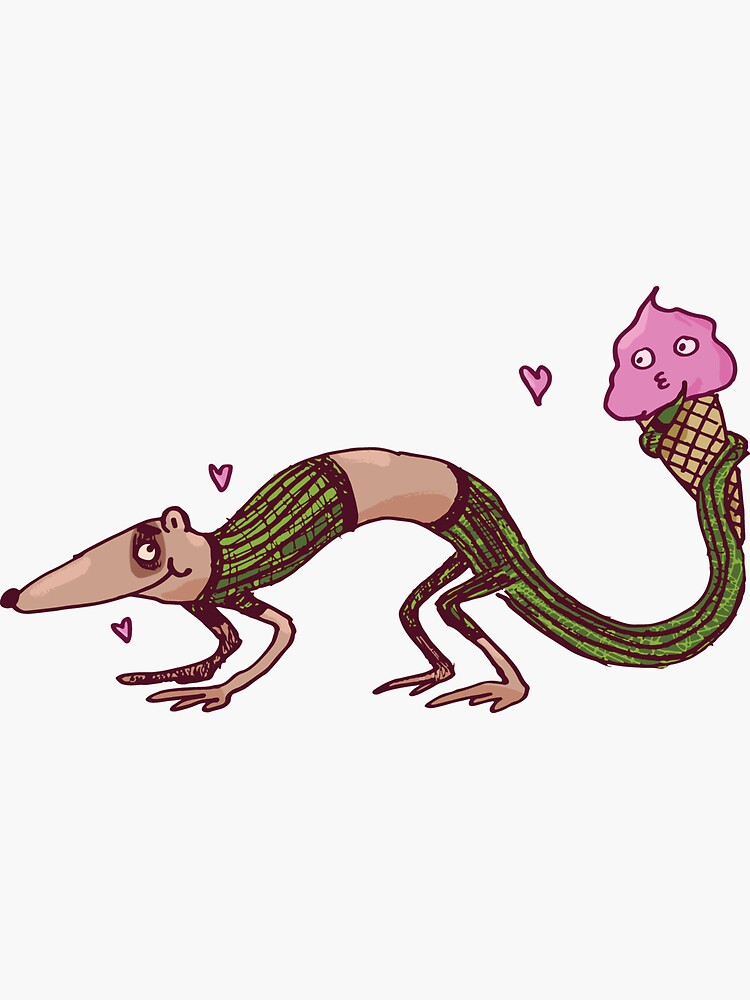 "Ferret Lizard Funny Hand Drawn Monster Doodle" Sticker for Sale by ...