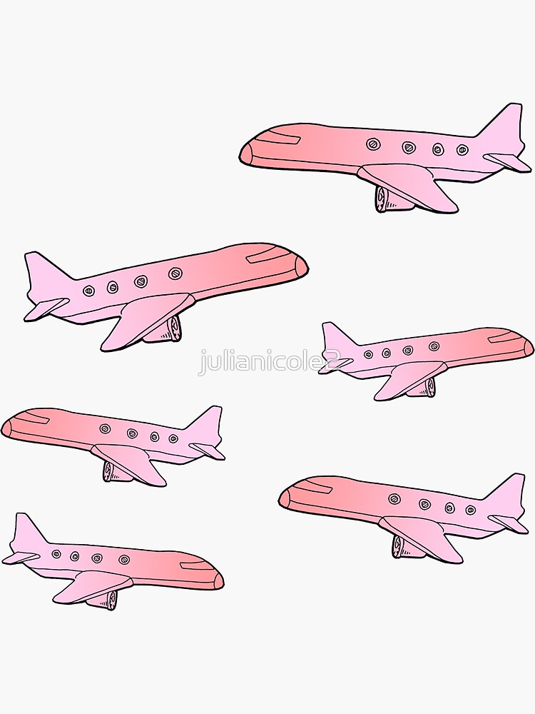 "Pink Airplane Sticker Pack" Sticker for Sale by julianicole2 | Redbubble
