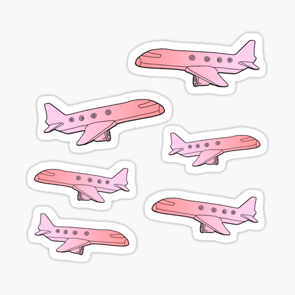 "Pink Airplane Sticker Pack" Sticker for Sale by julianicole2 | Redbubble