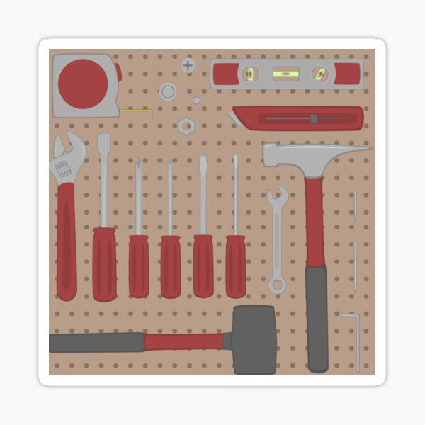 "Tools on Pegboard" Sticker for Sale by conscript | Redbubble