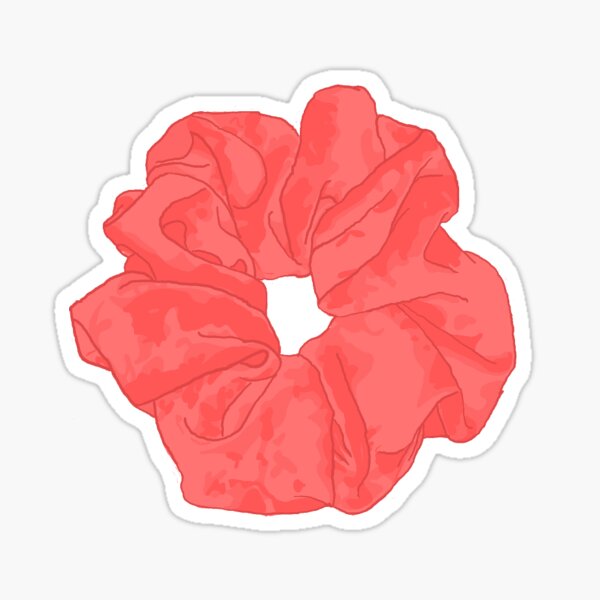 "pink scrunchie sticker" Sticker by bubsbugs | Redbubble