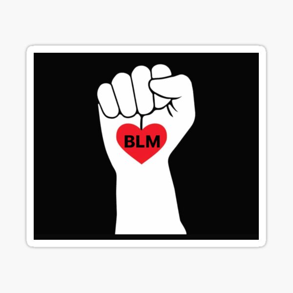 "BLM FIST HEART" Sticker by WasabiMami | Redbubble