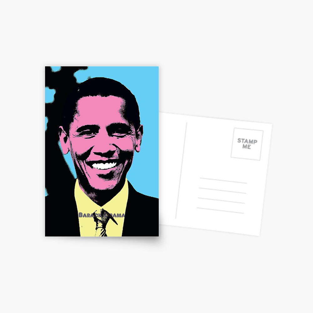"Barack Obama mit Andy Warhol Pop Art Style" Postkarte von ...