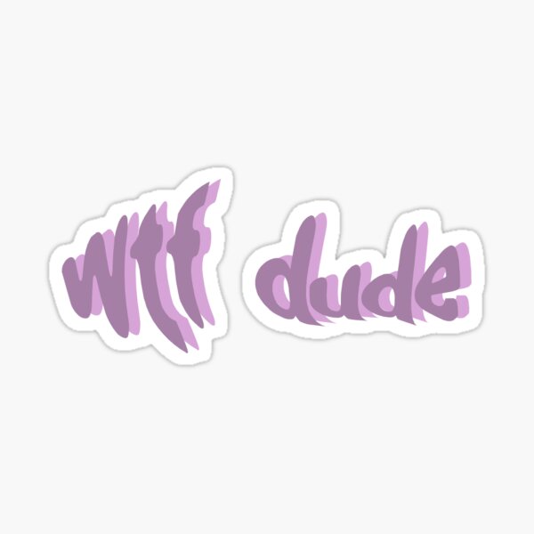 "wtf dude" Sticker for Sale by mayahulll | Redbubble