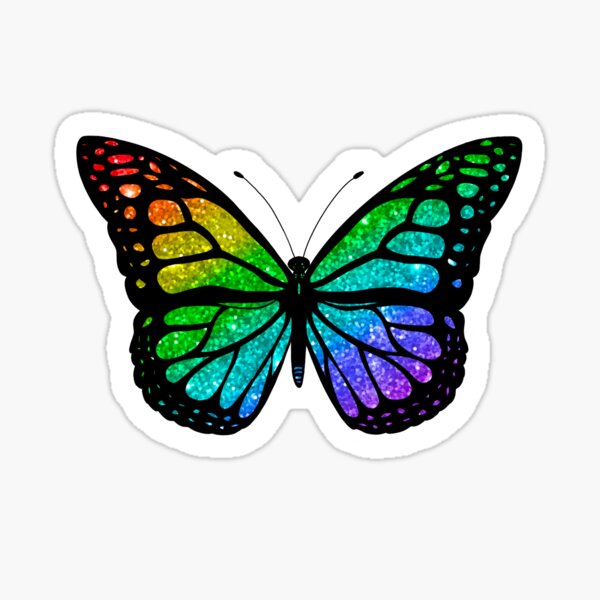 "Rainbow Sparkle Butterfly" Sticker for Sale by Alycialackey | Redbubble