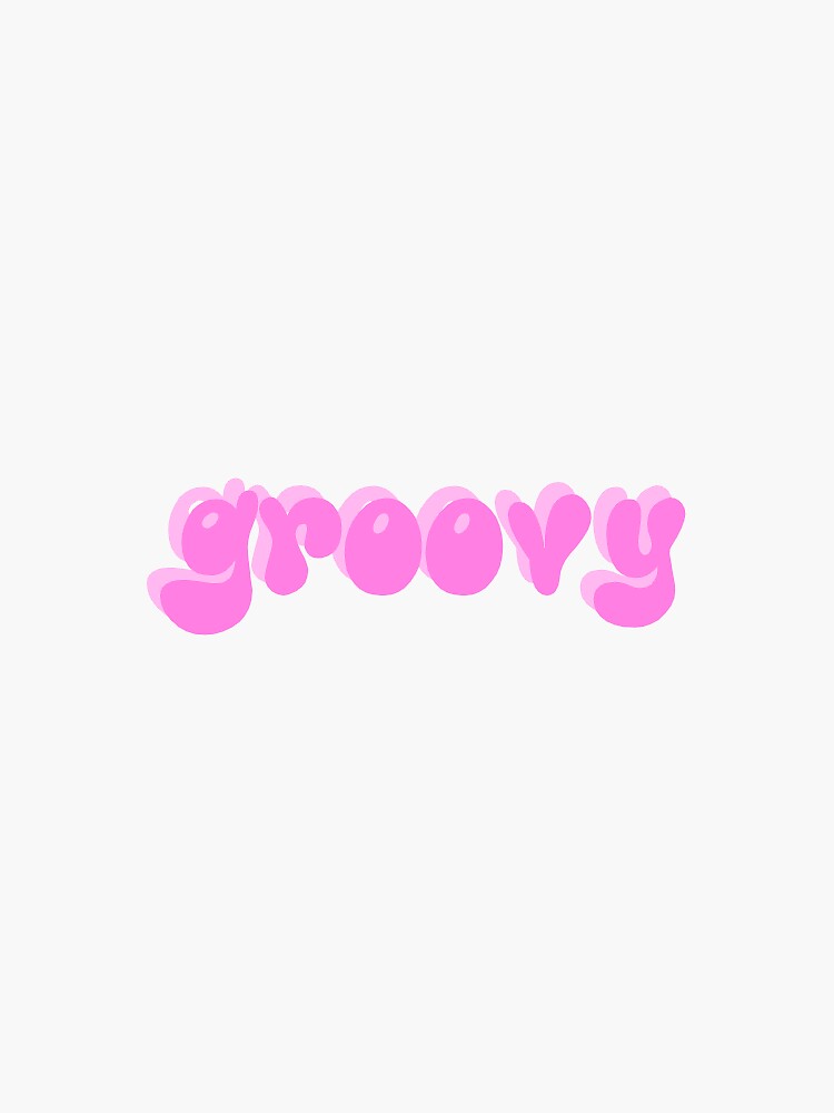 "pink groovy" Sticker by redbubblehannah | Redbubble