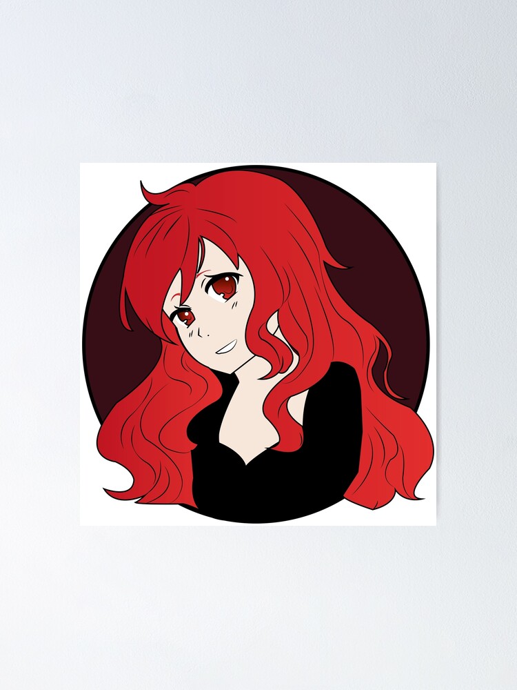 Red Anime Girl Poster By Histoireyuki Redbubble