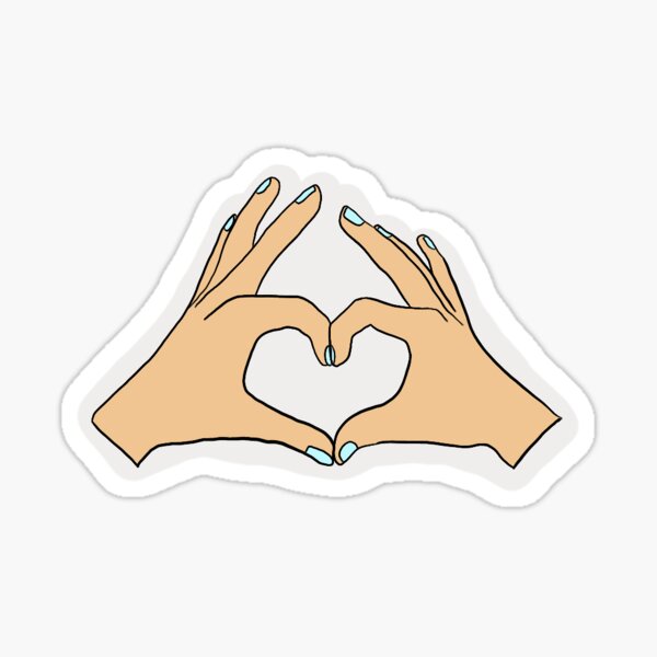 "hand heart" Sticker for Sale by mtobi12 | Redbubble