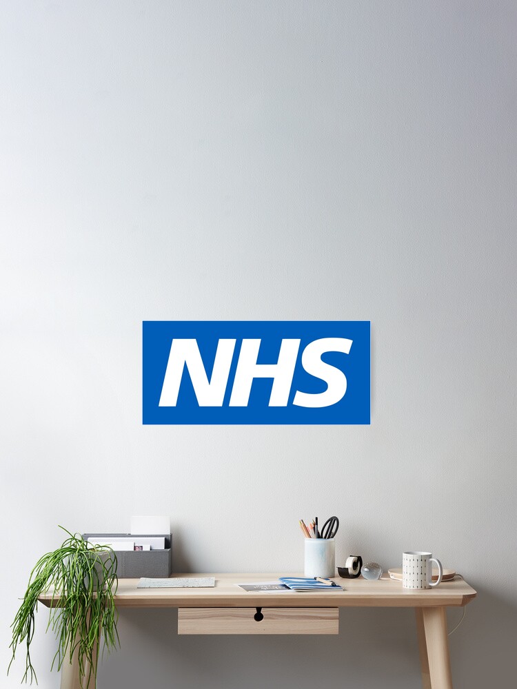 "NHS Logo with blue background" Poster for Sale by CultWear85 | Redbubble