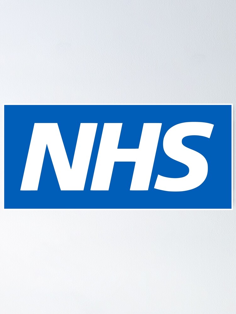 "NHS Logo with blue background" Poster for Sale by CultWear85 | Redbubble