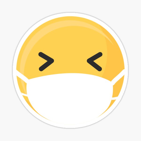 "Face mask emoji" Sticker for Sale by BasicEight | Redbubble