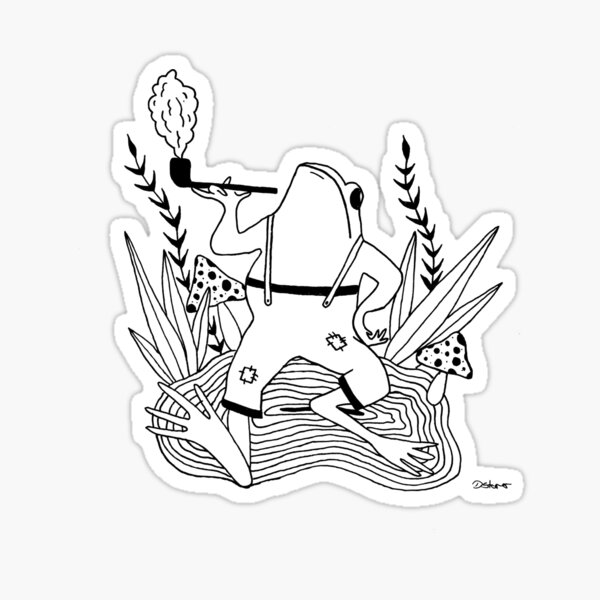 "Pipe Smoking Frog" Sticker for Sale by demiistonerr | Redbubble