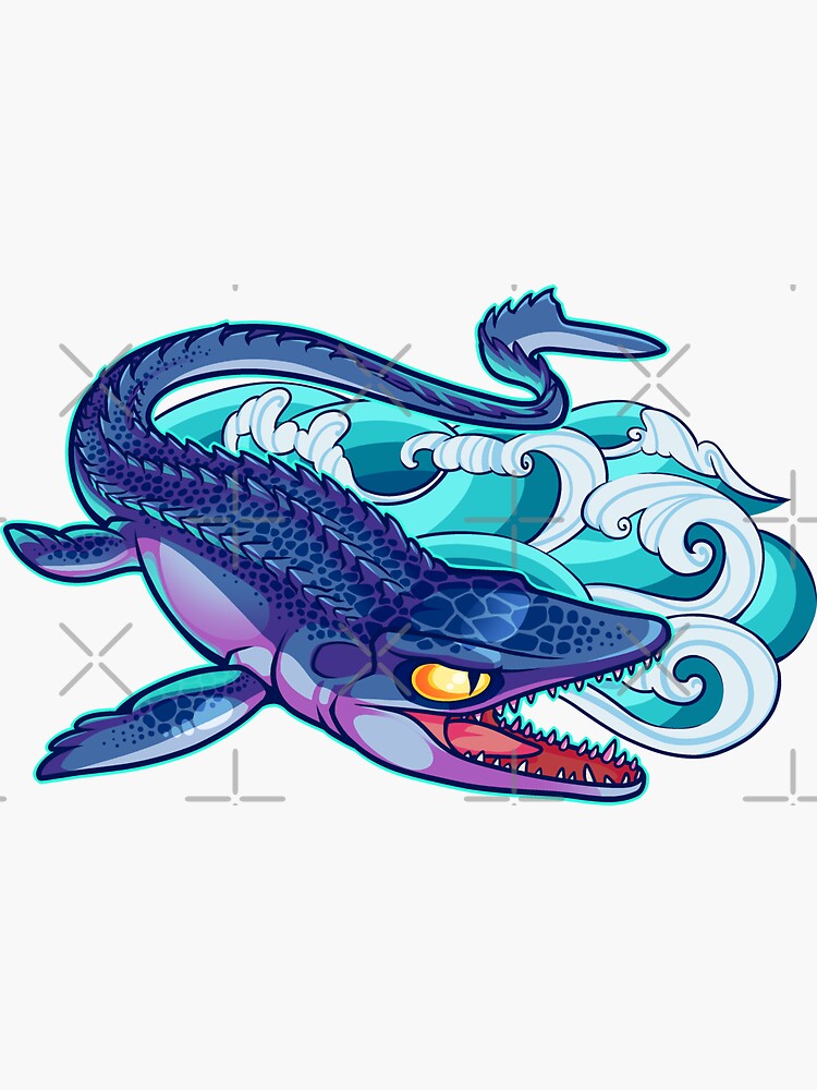 "Mosasaurus" Sticker for Sale by Colordrilos | Redbubble