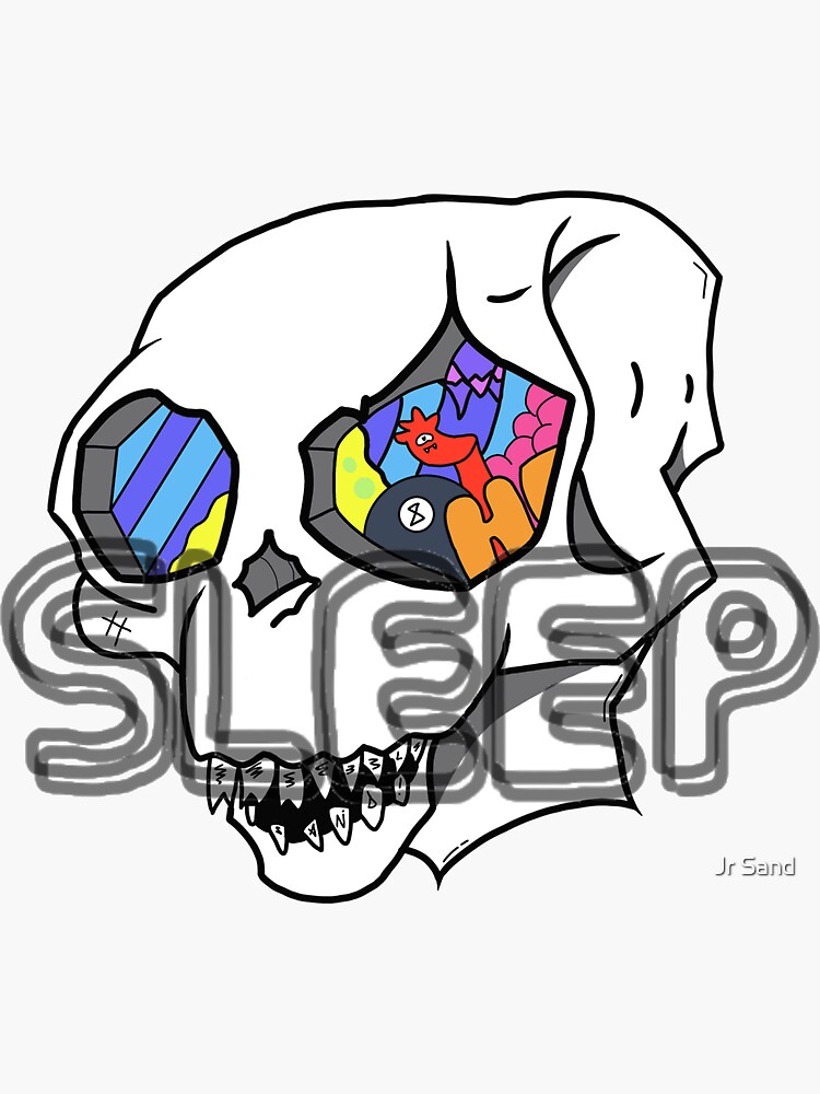 "SLEEP Skull Design" Sticker by jrsanddoodle123 | Redbubble
