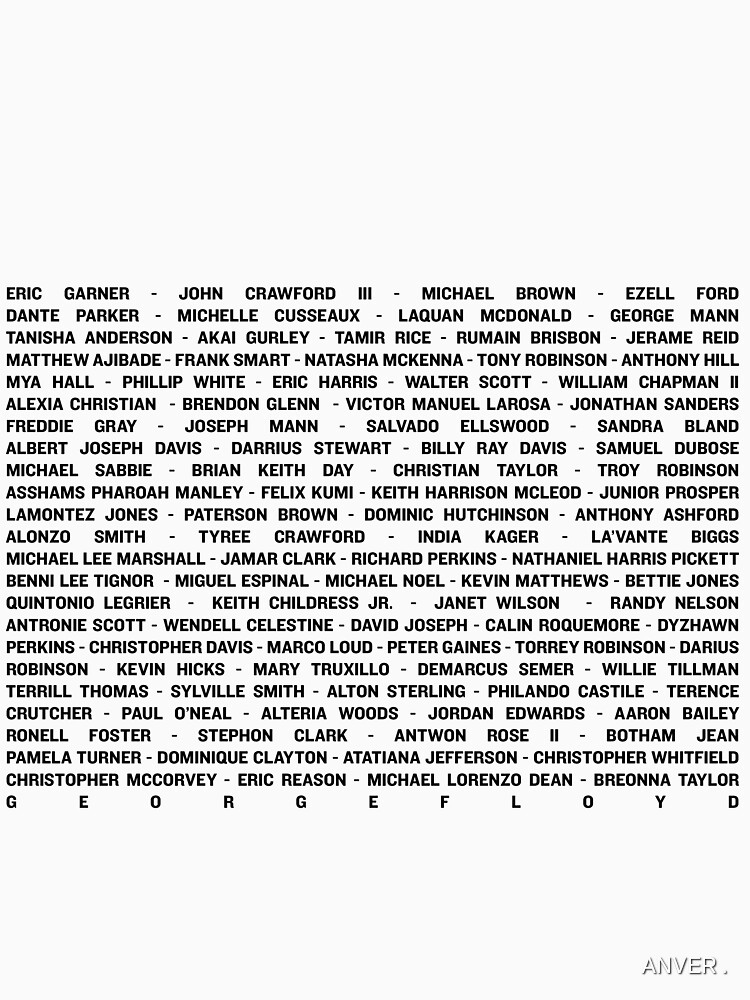 "say their names list" T-shirt for Sale by sigma-d | Redbubble | black ...