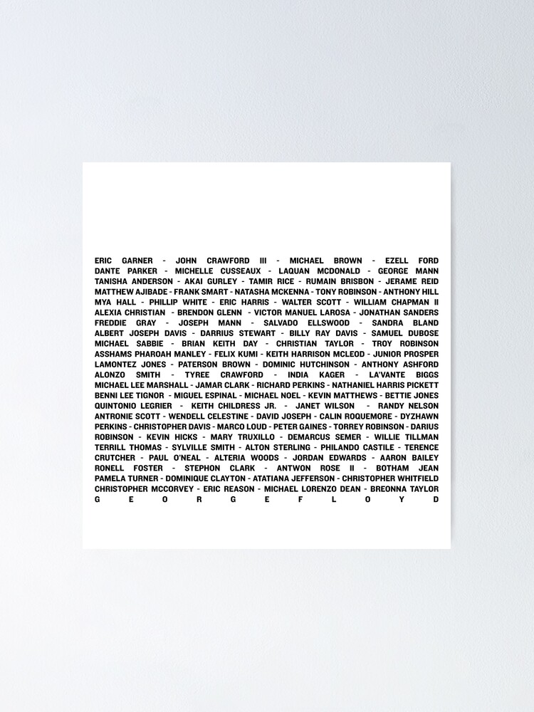 "say their names list" Poster by sigma-d | Redbubble