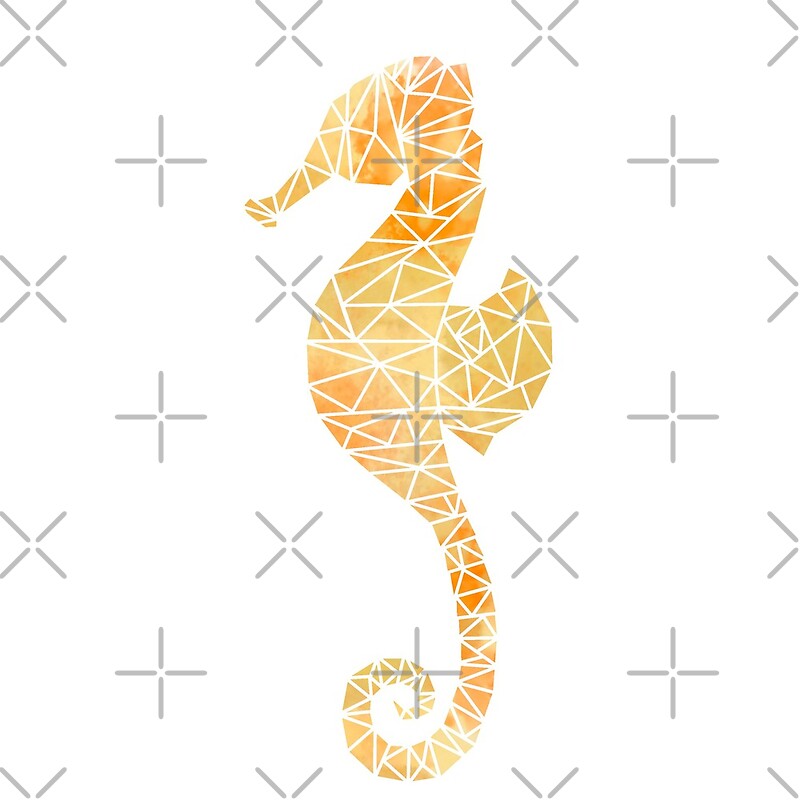 "Geometric watercolor seahorse" by -emmajoy- | Redbubble