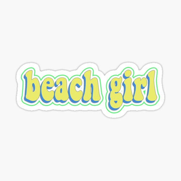 "beach girl sticker" Sticker for Sale by stickersbyGE | Redbubble