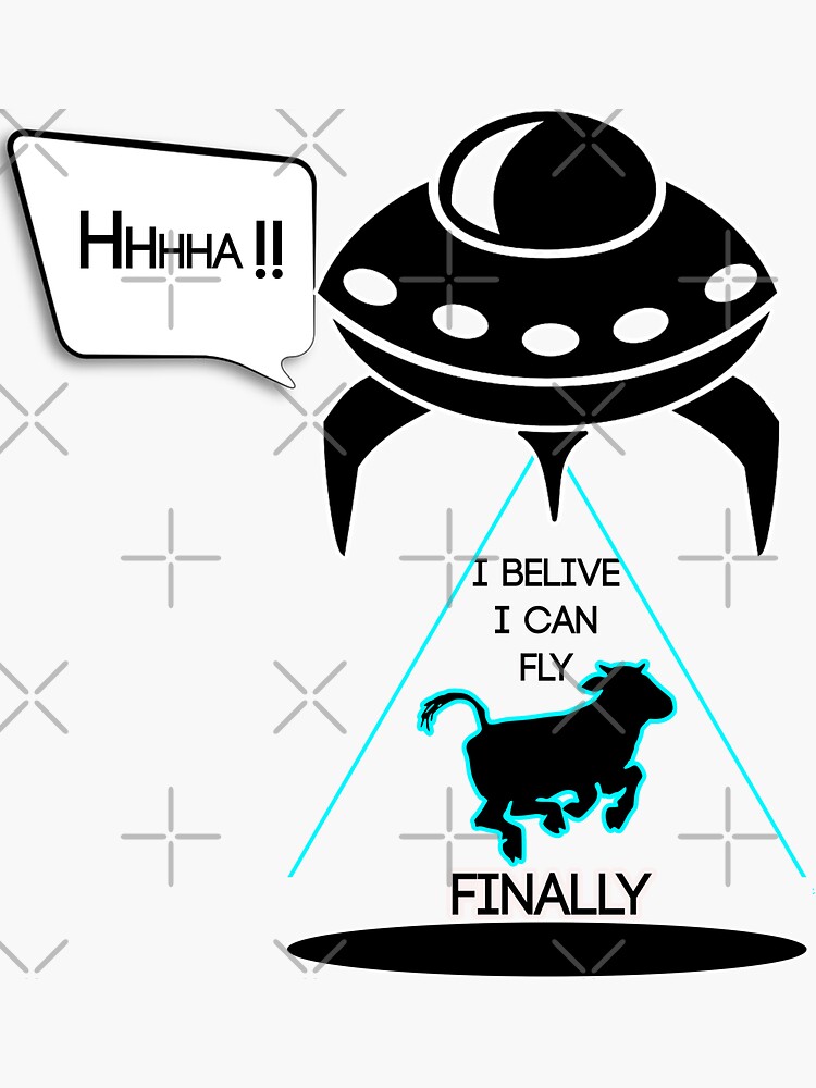 "Aliens vs cows" Sticker for Sale by avolter6 | Redbubble