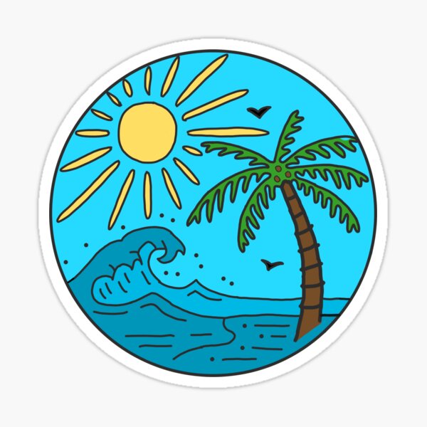 "Beach" Sticker for Sale by stickersbylaurt | Redbubble