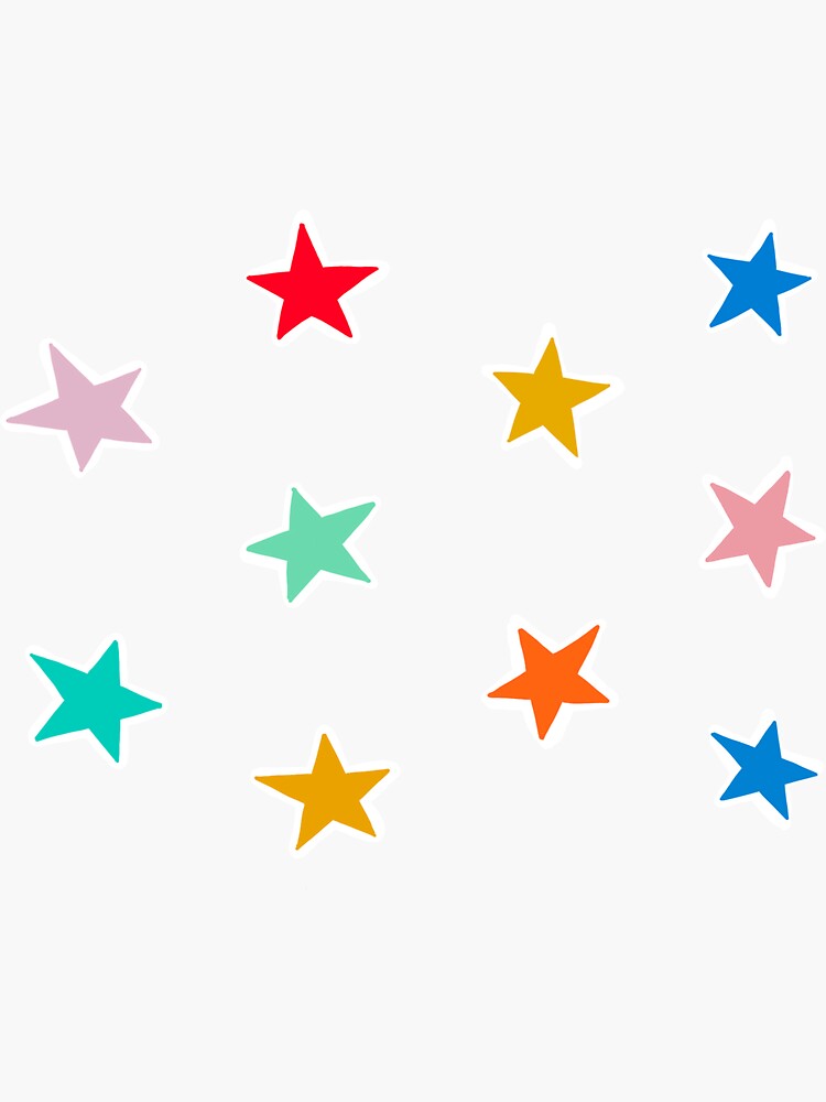 "Colorful stars " Sticker by AnnaaaC | Redbubble