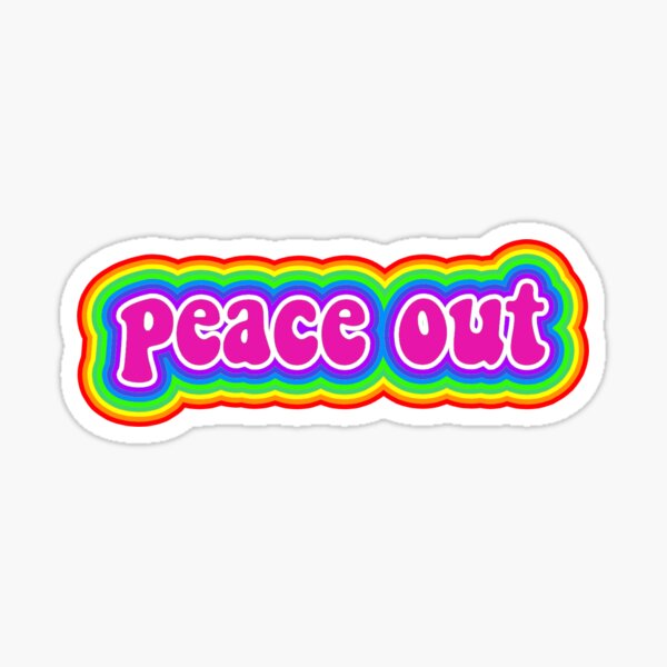 "rainbow peace out sticker" Sticker for Sale by stickersbyGE | Redbubble